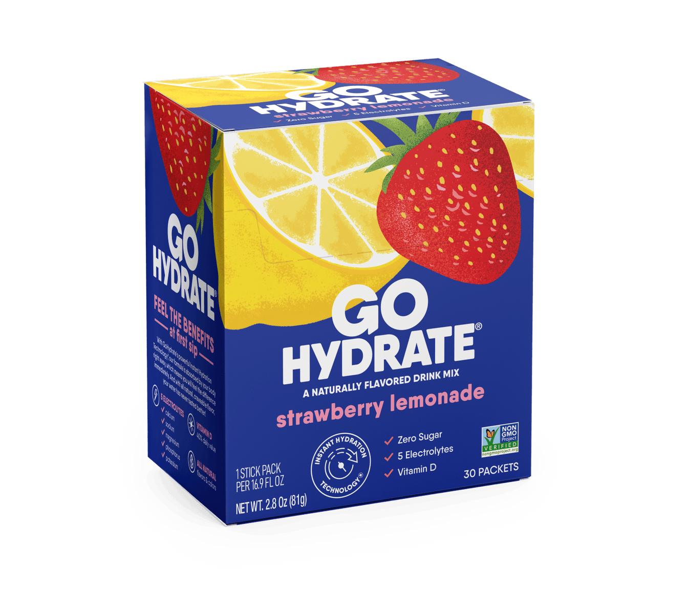 Strawberry Lemonade Electrolyte Packets - Sugar-Free (30ct) – GoHydrate